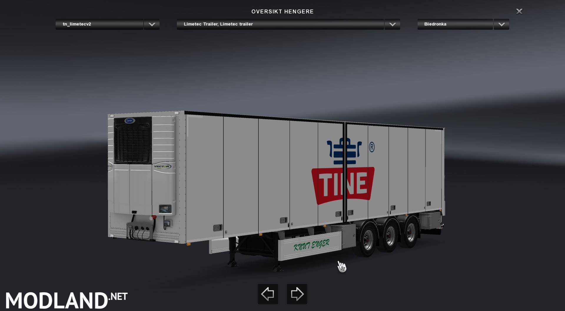 Knut Enger Transport - Tine Trailer - ETS 2