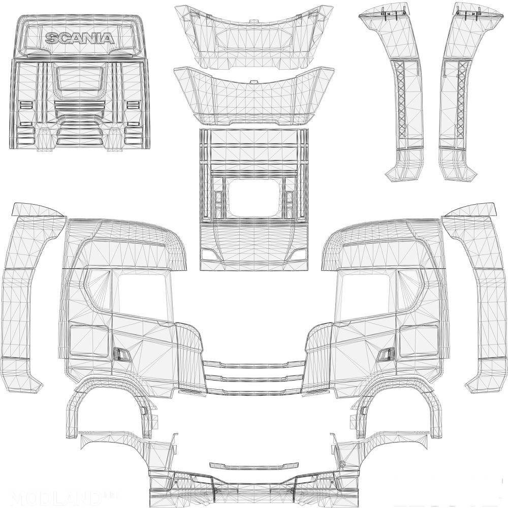 Scania R/S 2016 Template all cabs - ETS 2