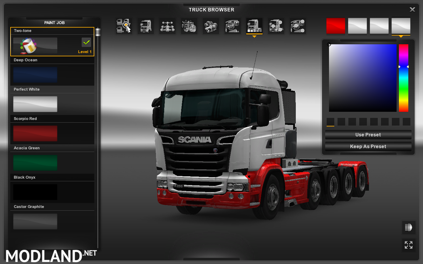 Two-tone paint for Scania RJL - ETS 2