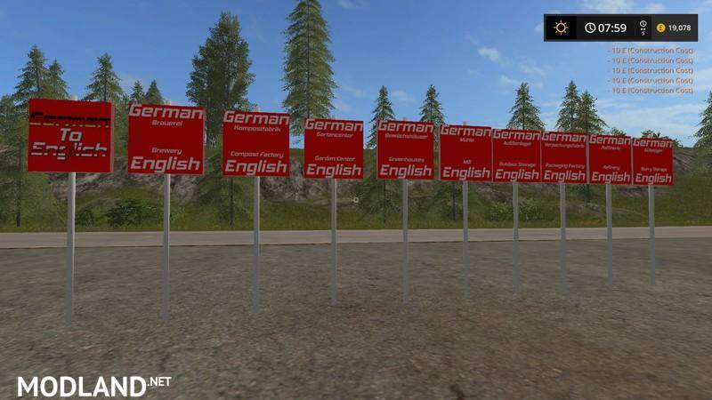 TSR Sign Pack v 1.3 - FS 17