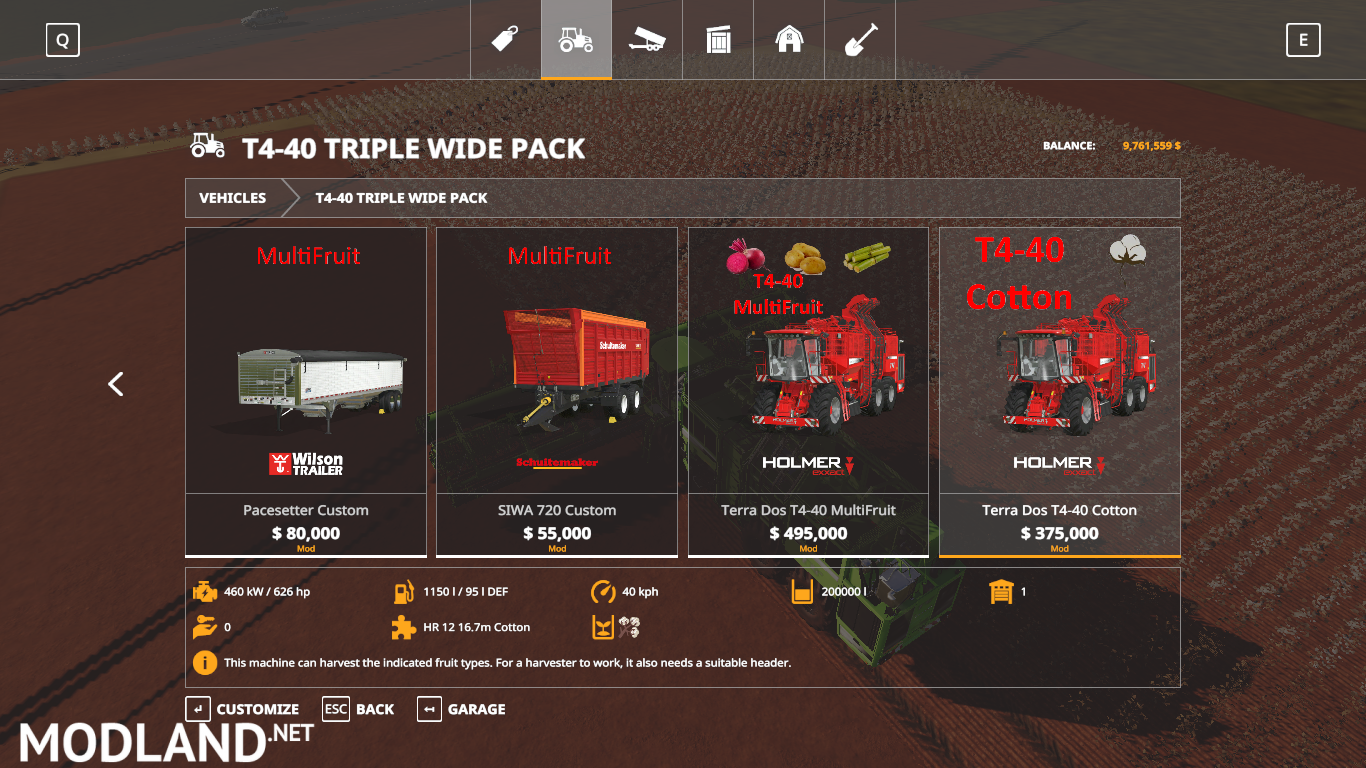 Triple Wide T4-40 MultiFruit Pack v16.12 - FS 19