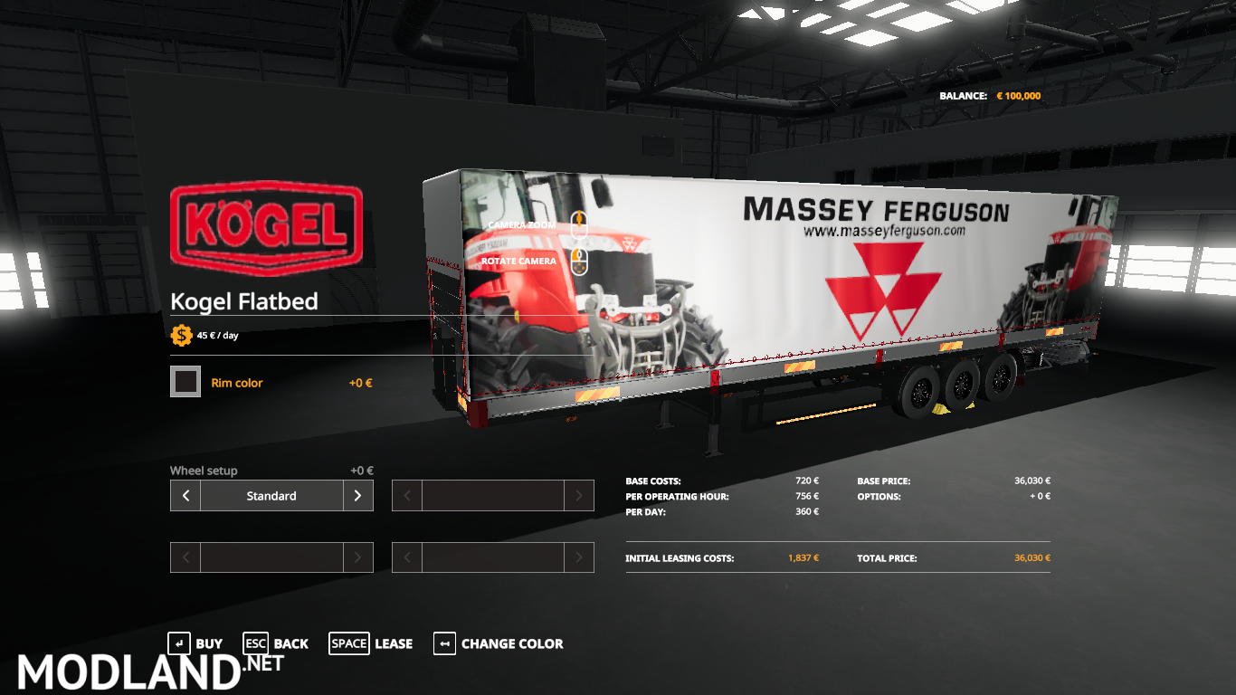 FS 19 MASSEY FERGUSON AUTOLOADER TRAILER - FS 19