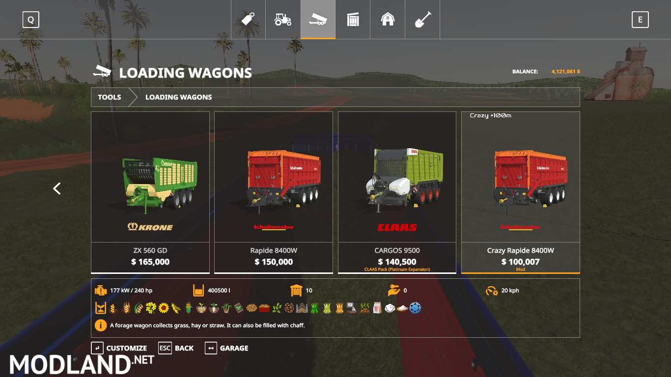 SCHUITEMAKER Crazy +100m Rapide 8400W Bulk LoaderWagon - FS 19