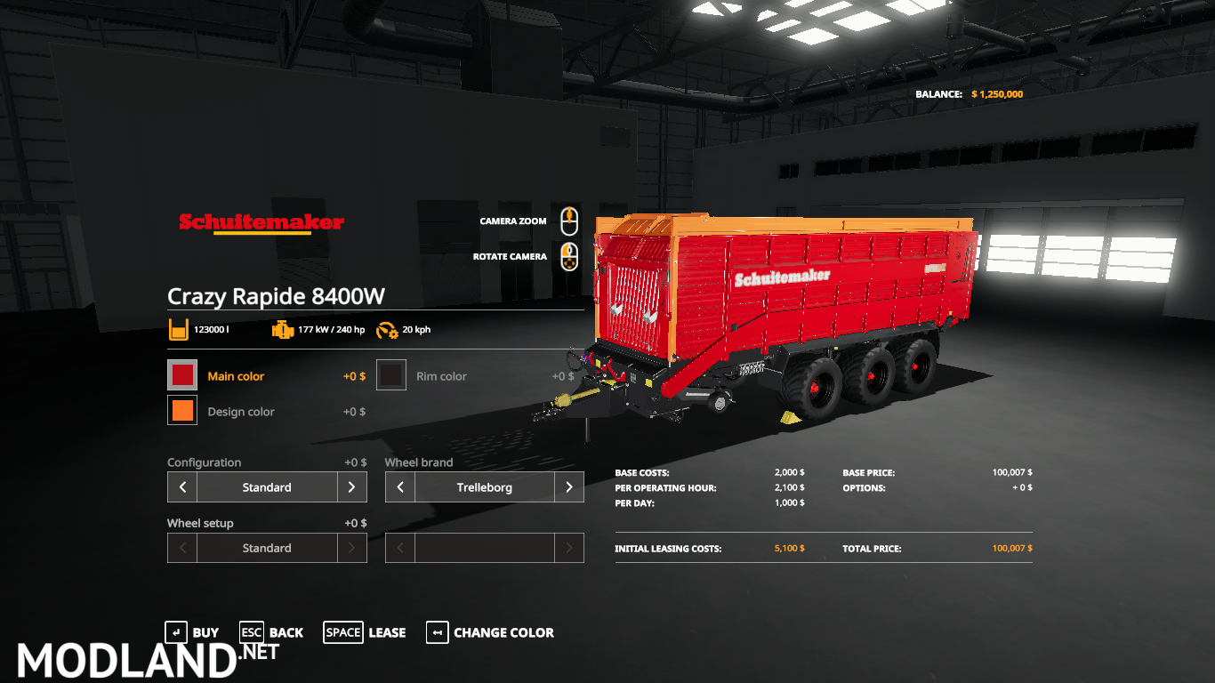 SCHUITEMAKER Crazy +100m Rapide 8400W Bulk LoaderWagon - FS 19